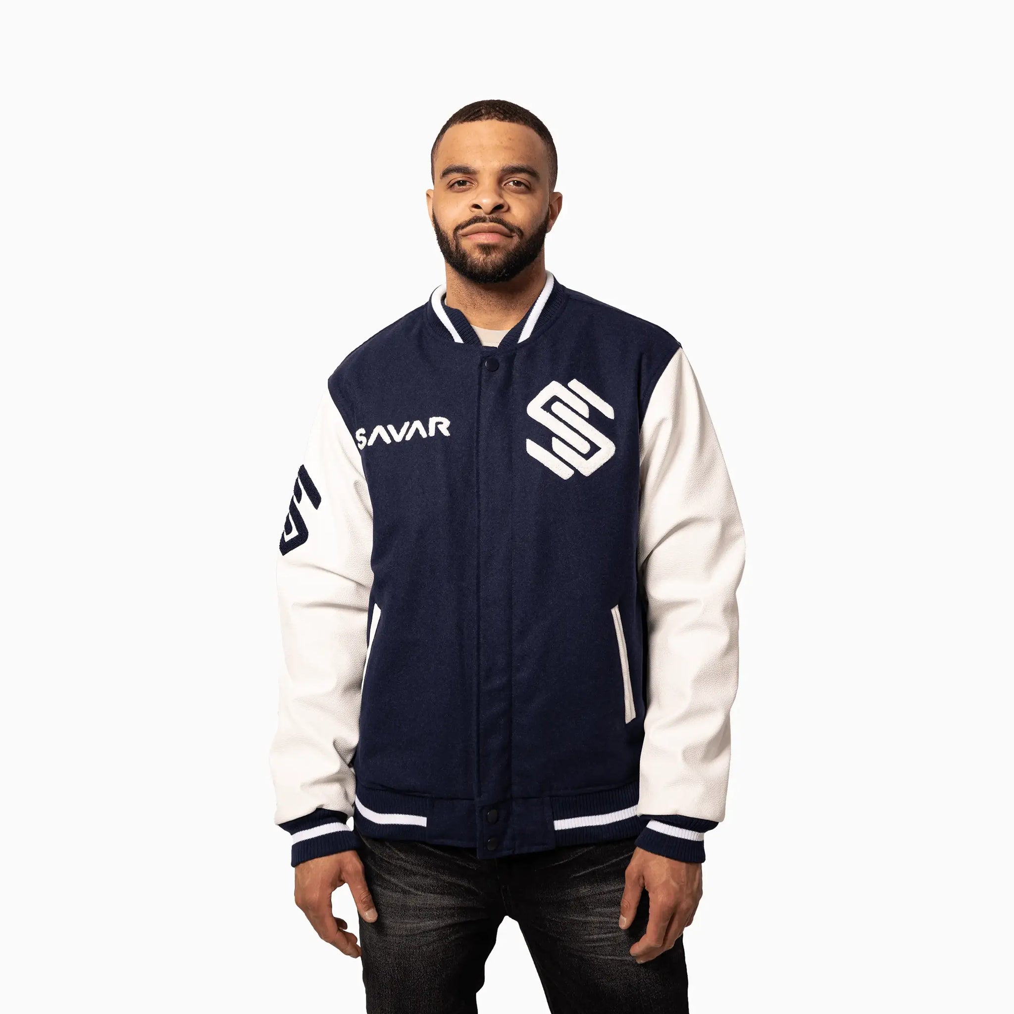 Savar Men's Circle Wool Varsity Jacket