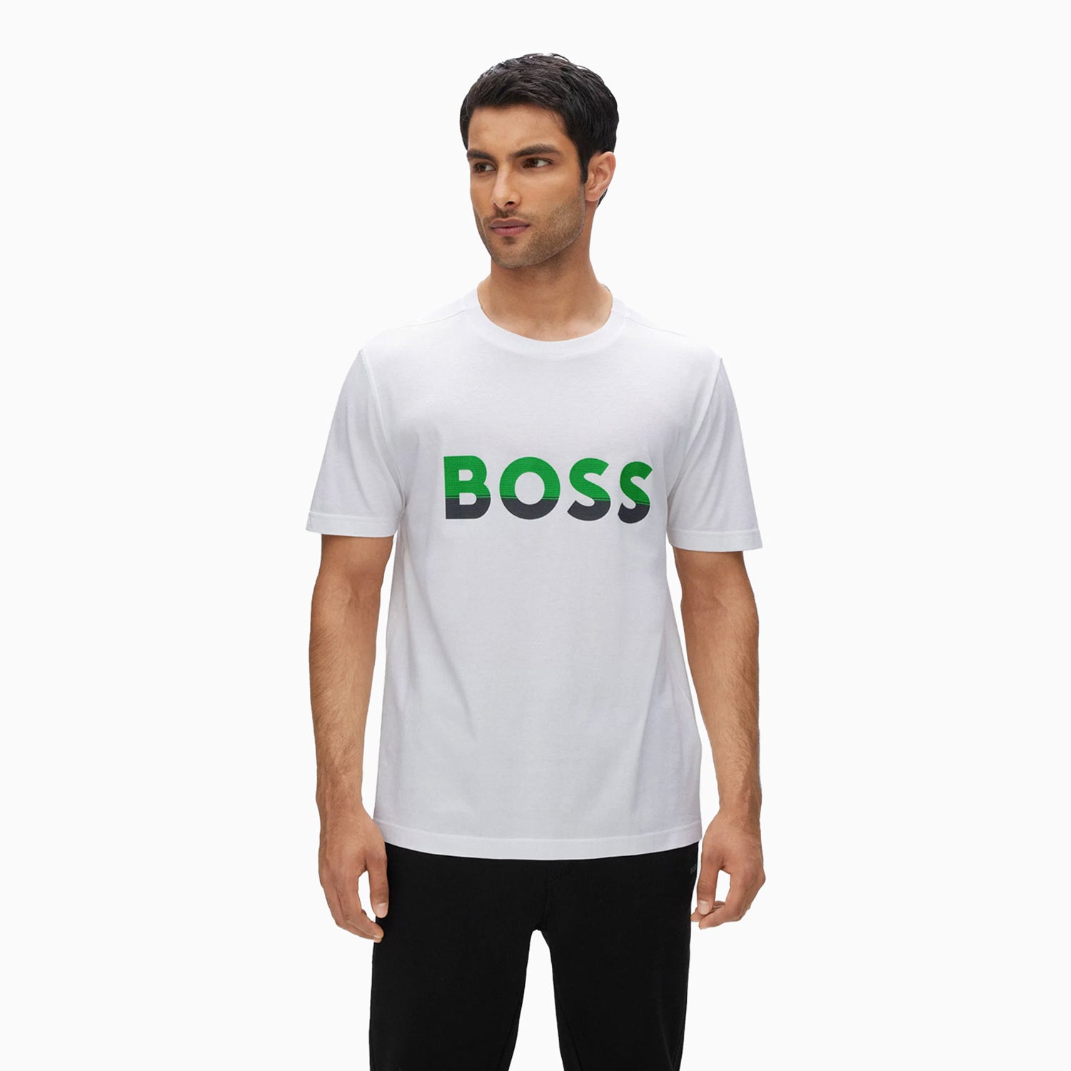 Hugo Boss Men's Cotton Jersey T-shirt With Color Blocked Logo Print