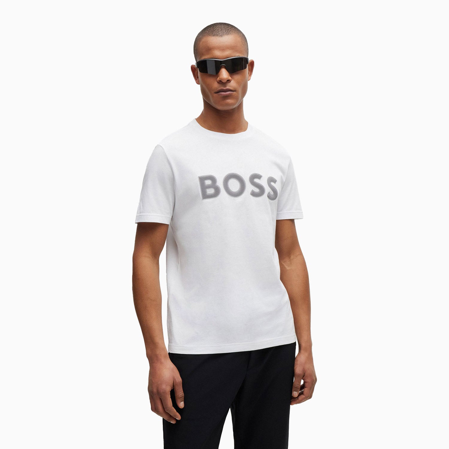Hugo Boss Men's Cotton Jersey Regular Fit T-Shirt With Mesh Logo