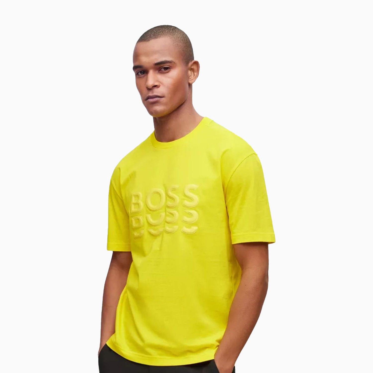 Hugo Boss Men's Cotton Jersey Regular Fit With Tonal Logos T Shirt