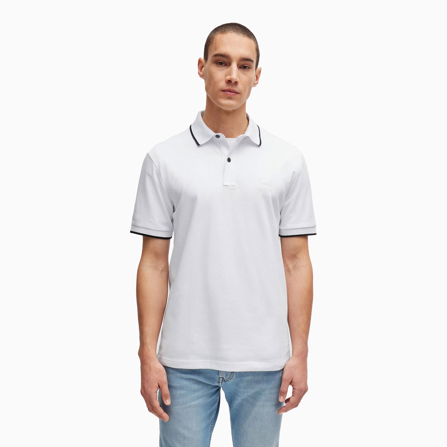 Hugo Boss Men's Slim Fit Polo Shirt in Washed Stretch Cotton Pique