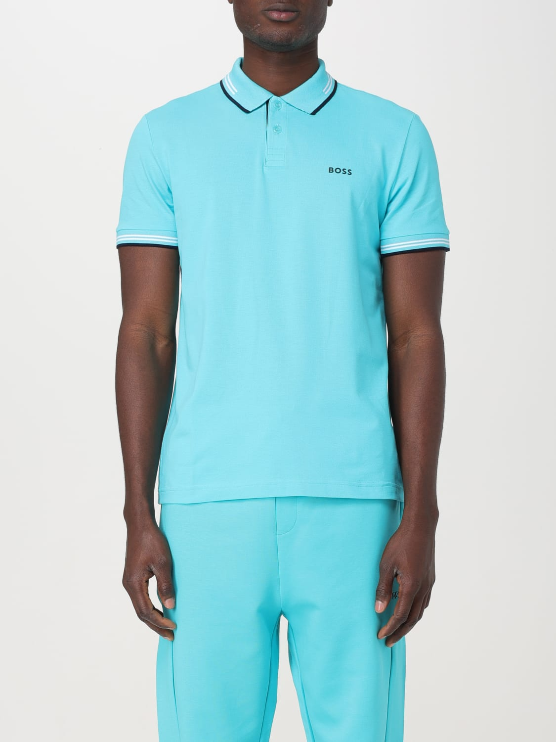 Hugo Boss Men's Stretch Cotton Slim Fit Polo Shirt With Branding