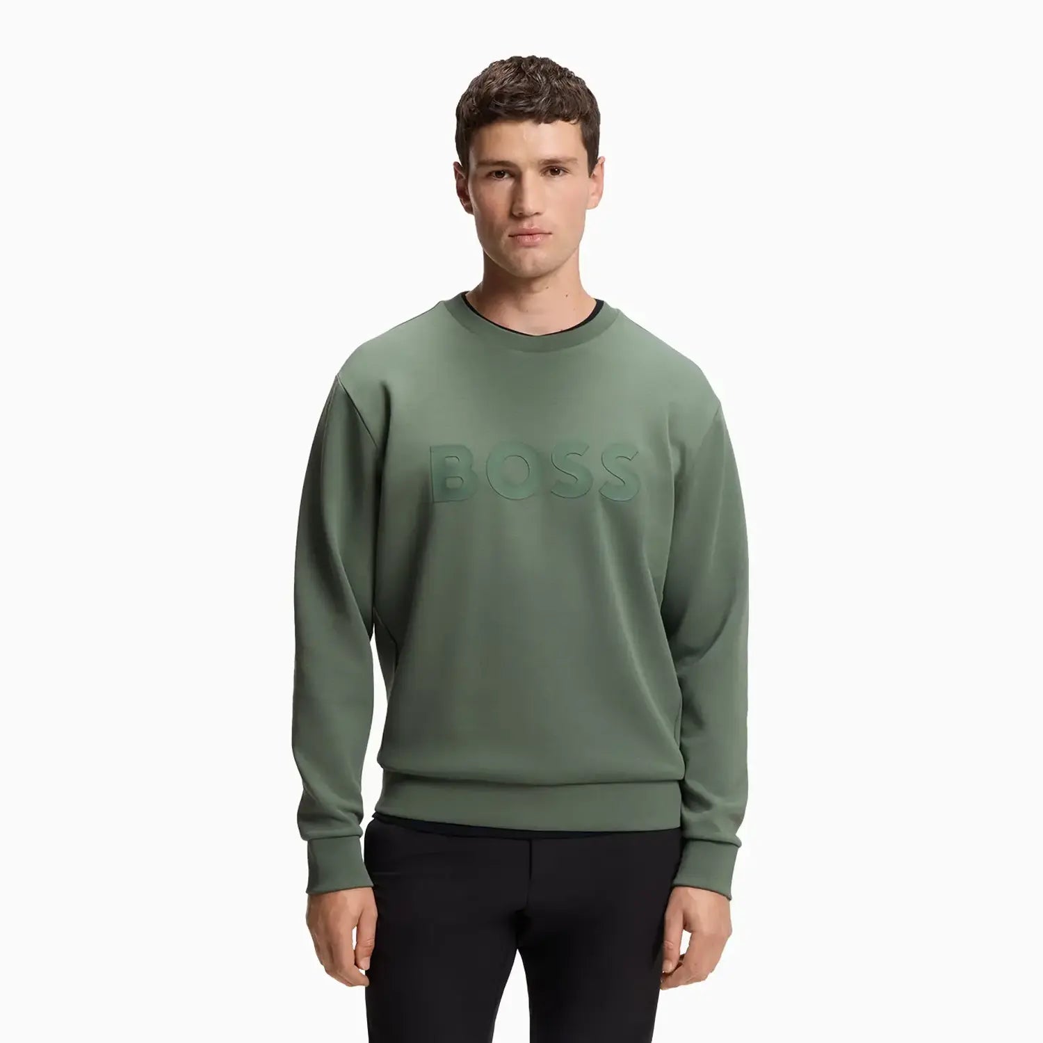 Hugo Boss Men's Stretch Cotton Sweatshirt with Sandwich Logo