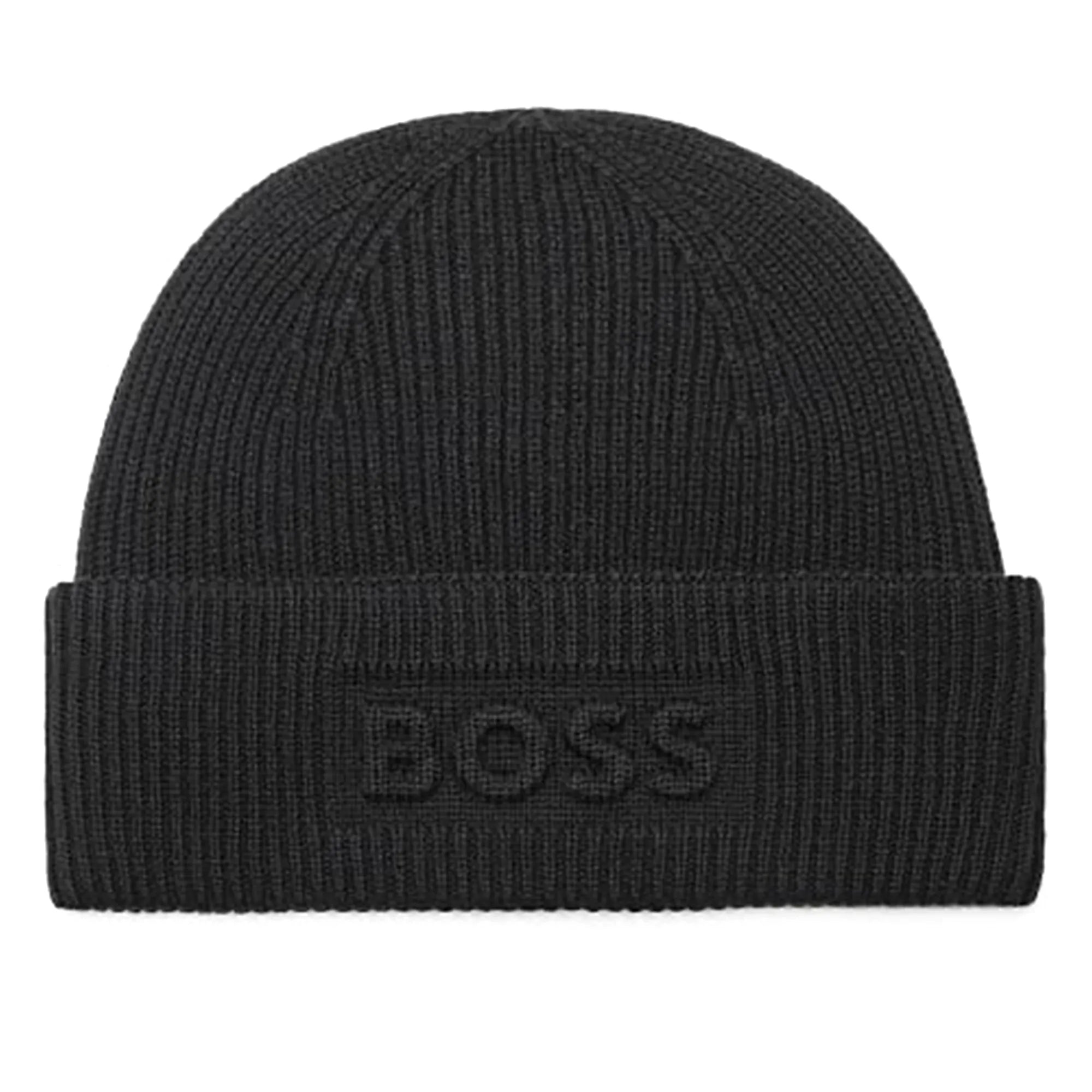 Hugo Boss Wool Blend Beanie Hat With Puffy Logo