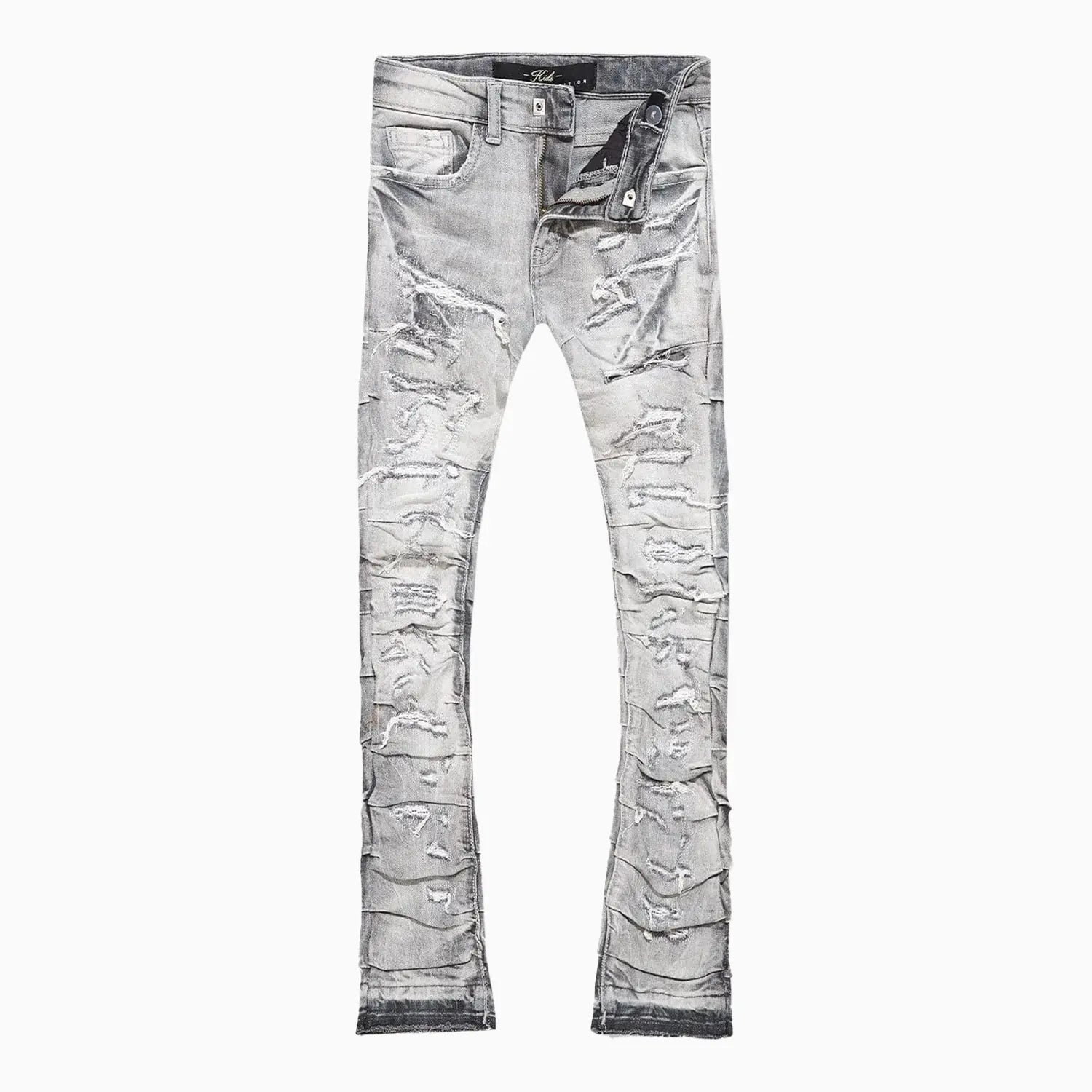 Jordan Craig Men's Pleated Side Seam Shredded Jeans Pant