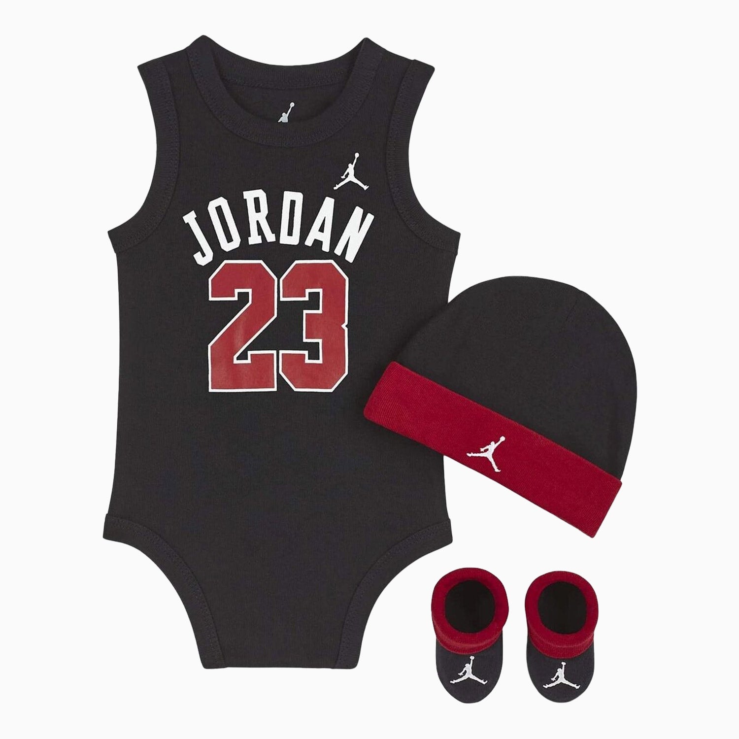 Jordan Haddad Kid's Jumpman 23 Jersey Bodysuit Beanie 3 Set Outfit
