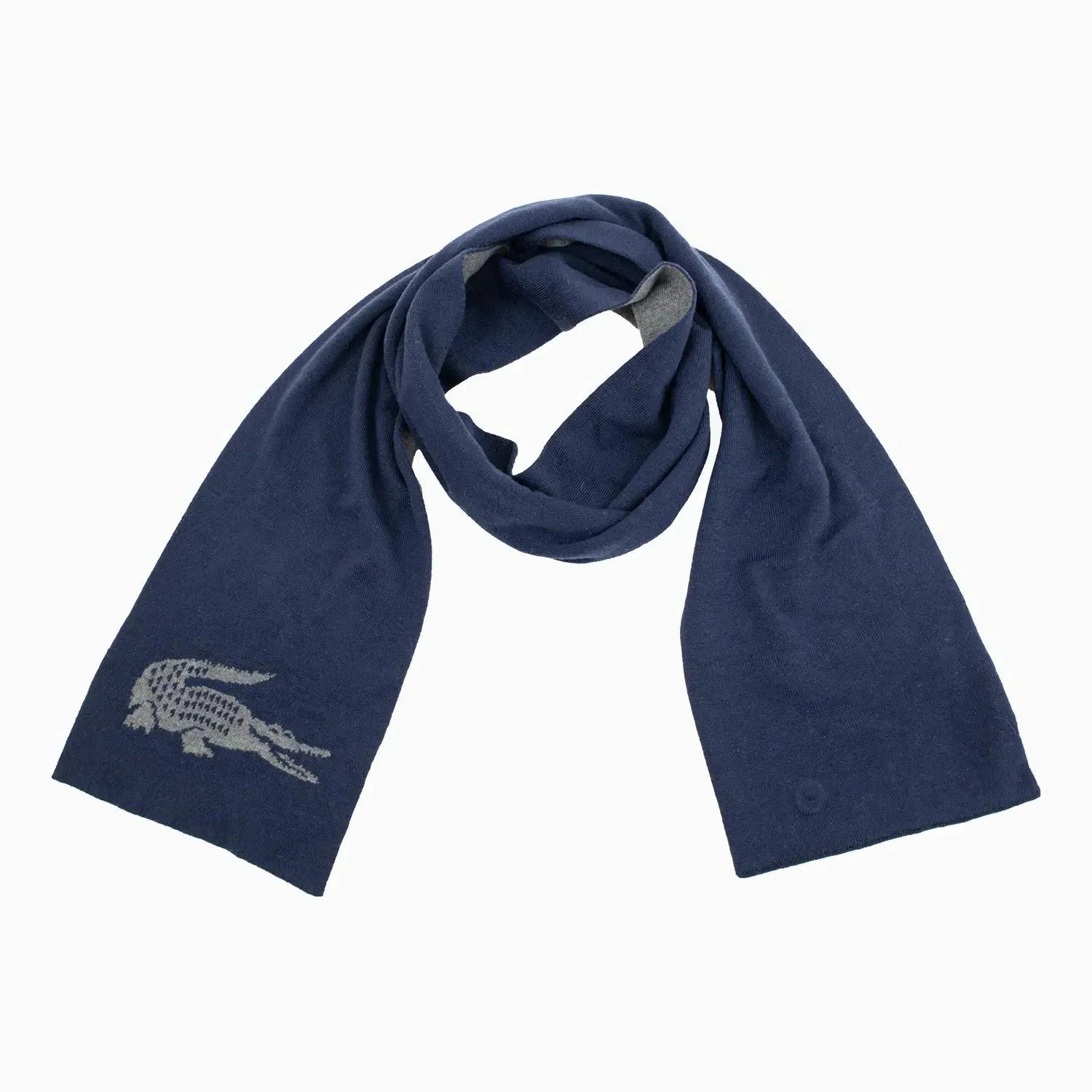 Lacoste Intersia Crocodile Double Face Scarf