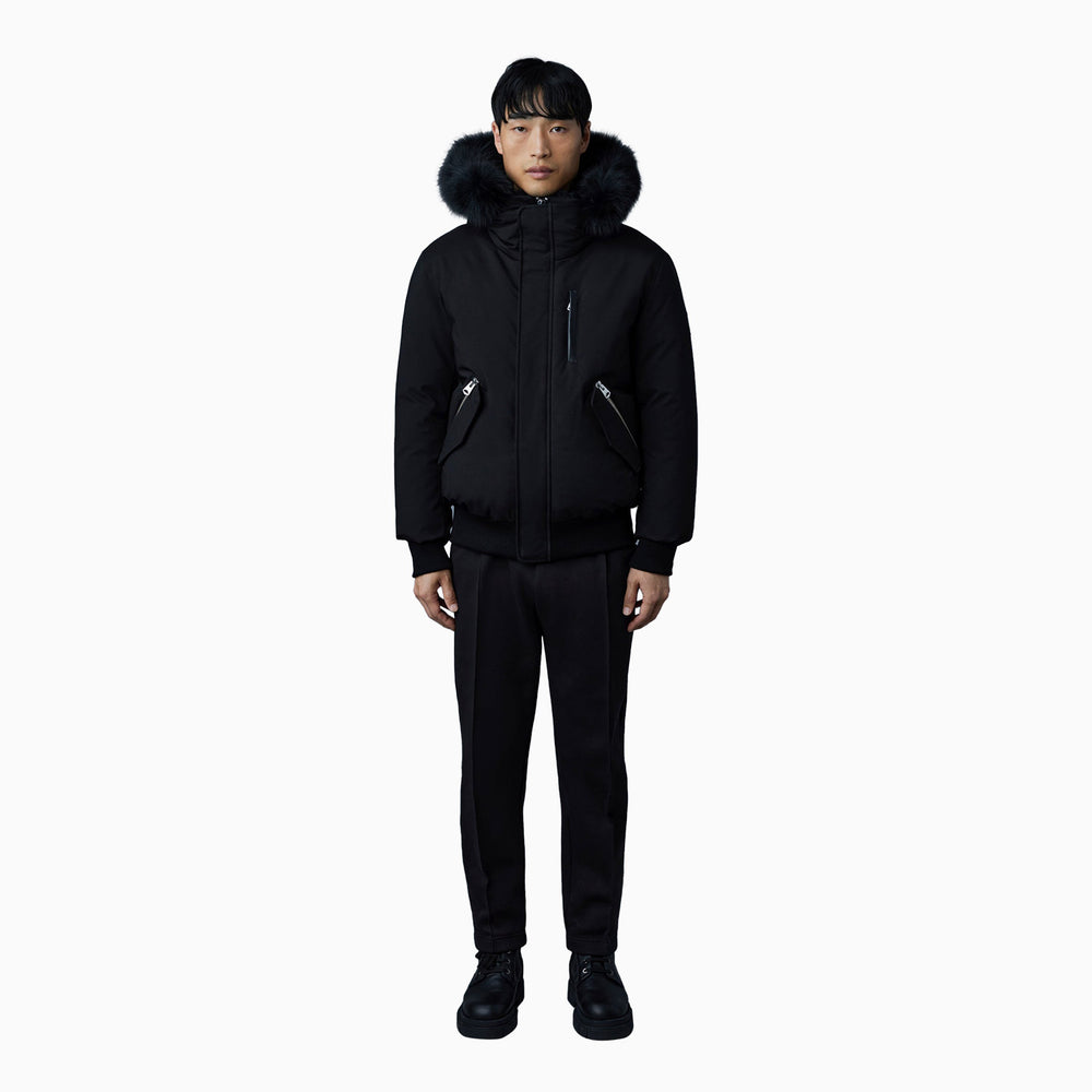 Mackage Men's DIXON 2-in-1 Nordic Tech Down Bomber With Blue Fox Fur Jacket