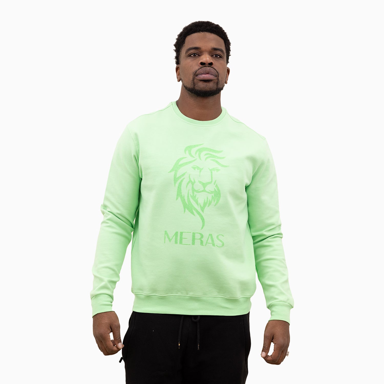Meras Men's Lion Crew Neck Sweatshirt