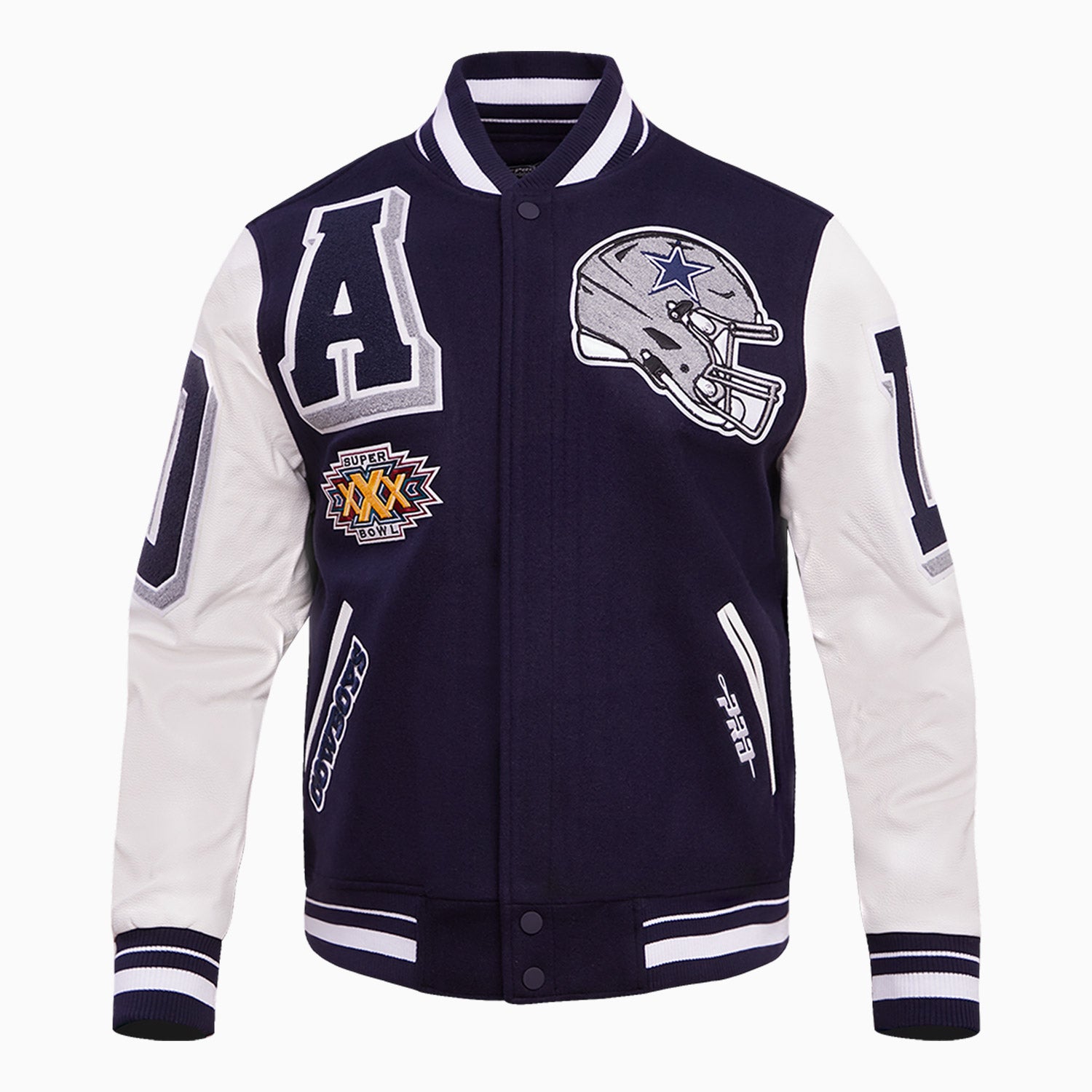 Pro Standard Men's Dallas Cowboys NFL Mash Up Rib Wool Varsity Jacket