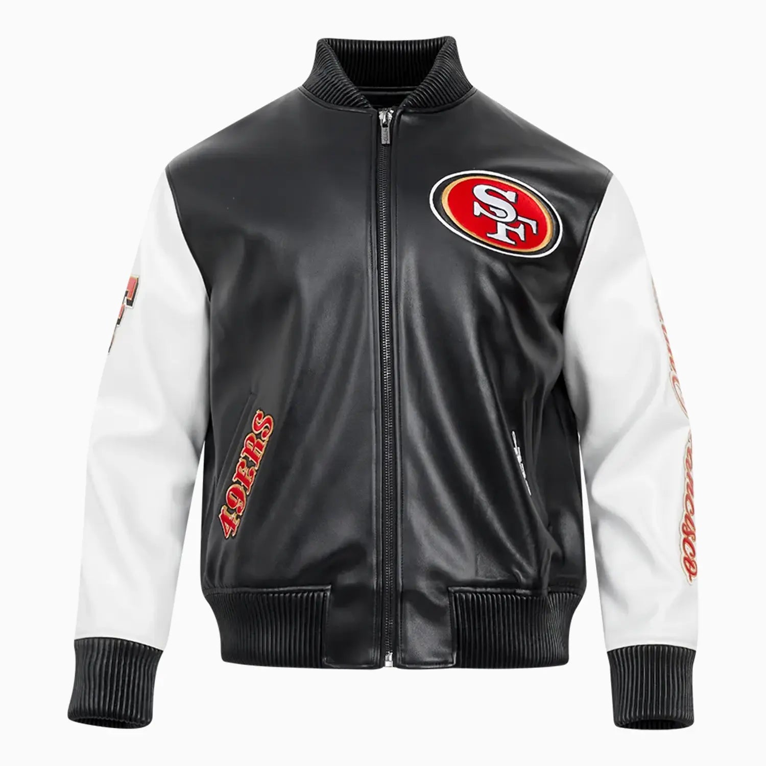 Pro Standard Men's San Francisco 49Ers NFL Signature Leather Varsity Jacket