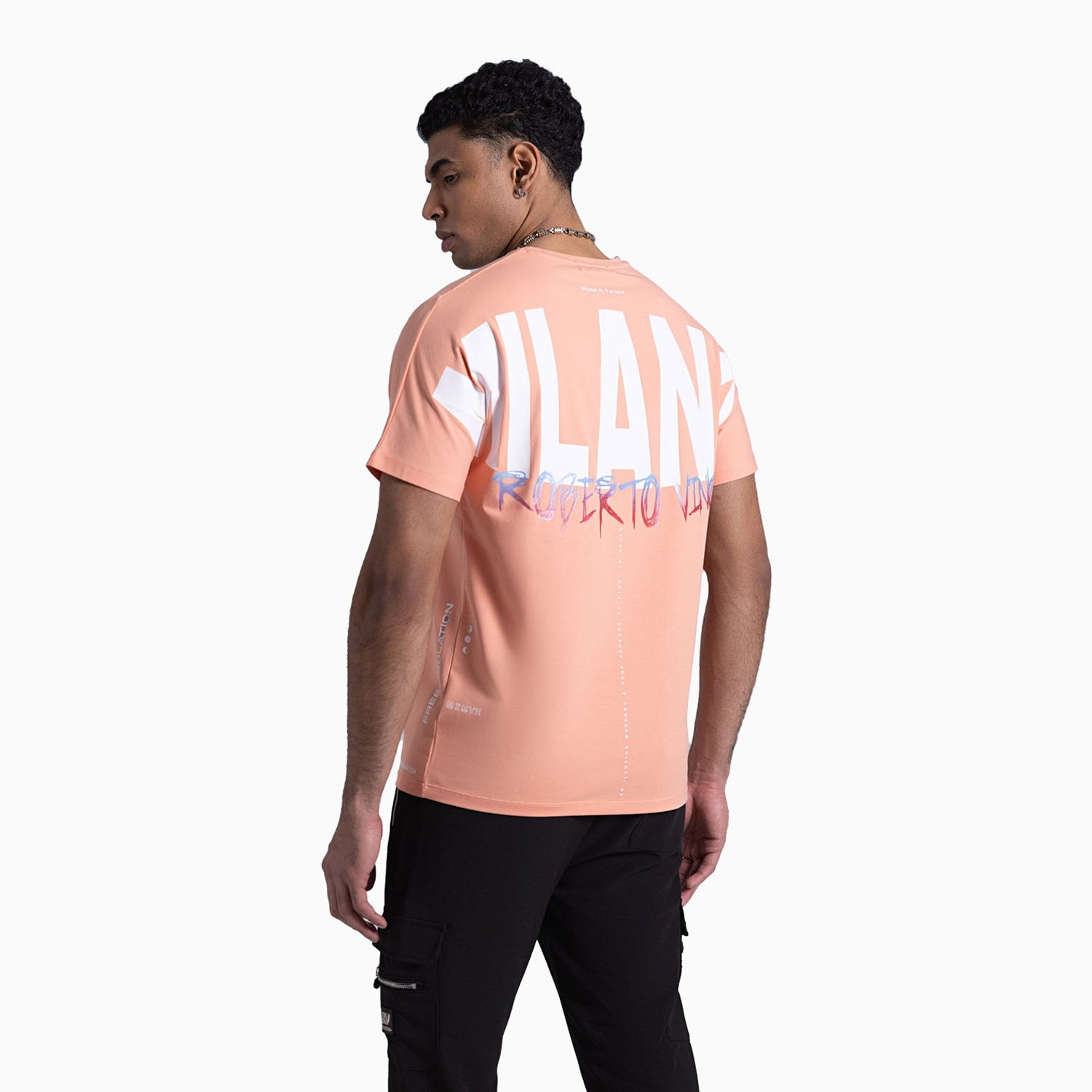 Roberto Vino Men's Big Logo Crew Neck T Shirt