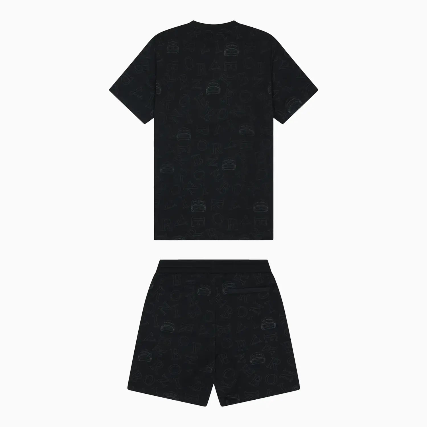 Roberto Vino Men's Black All-Over Logo Print Co-Ord Set