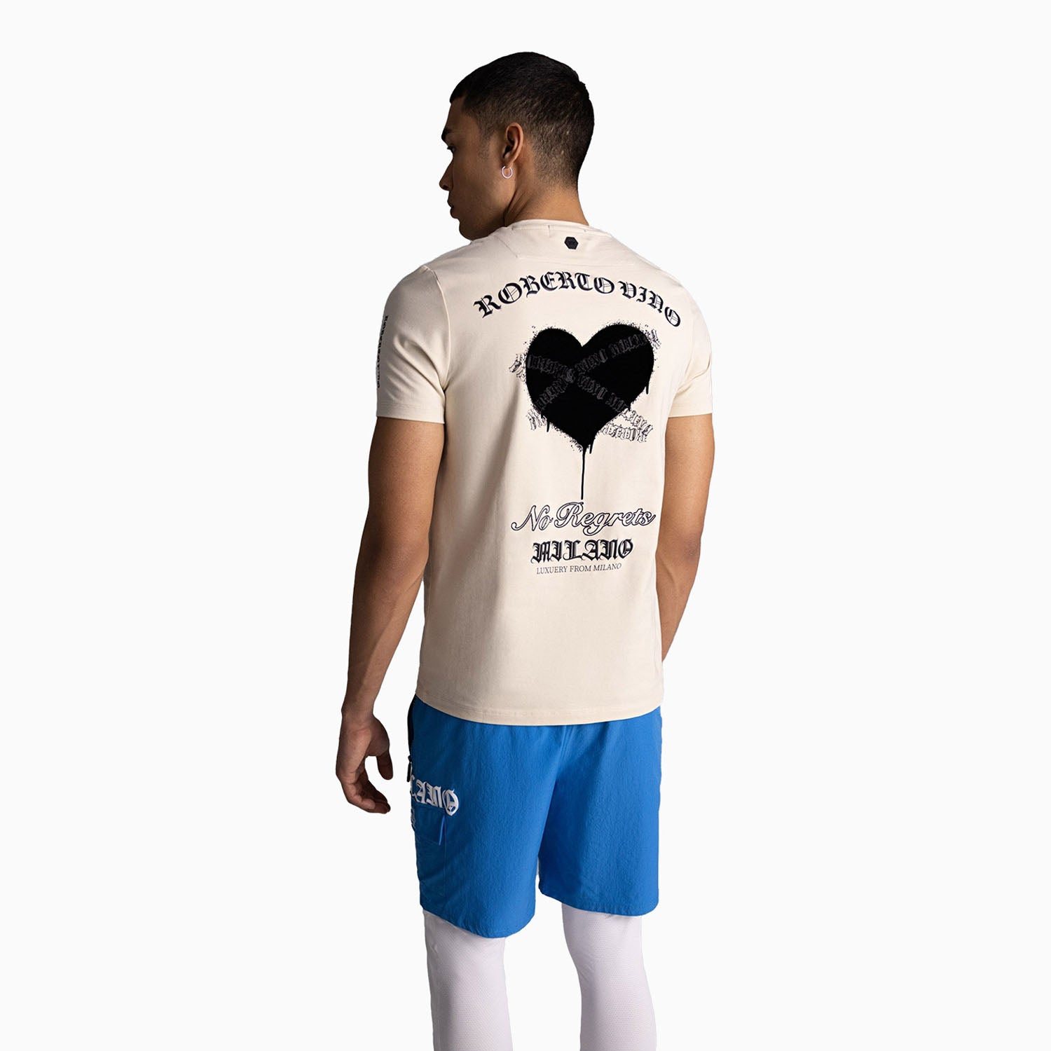 Roberto Vino Men's Heart Crew Neck T Shirt
