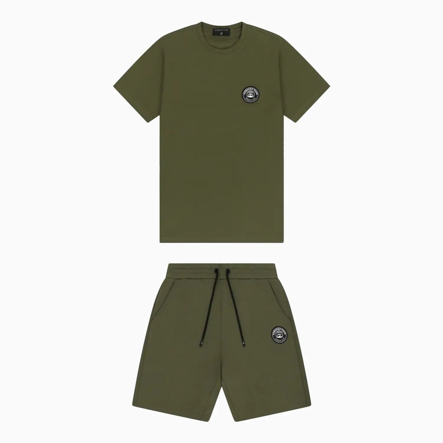 Roberto Vino Men's Olive Green Logo Patch Co-Ord Set