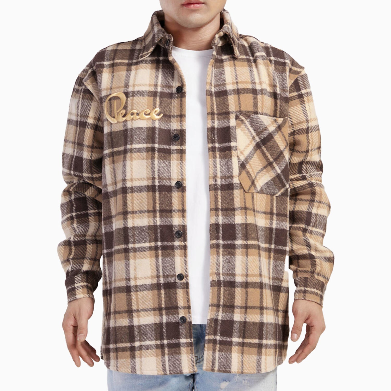 Roku Studio Men's Peace Heavy Flannel Shirt