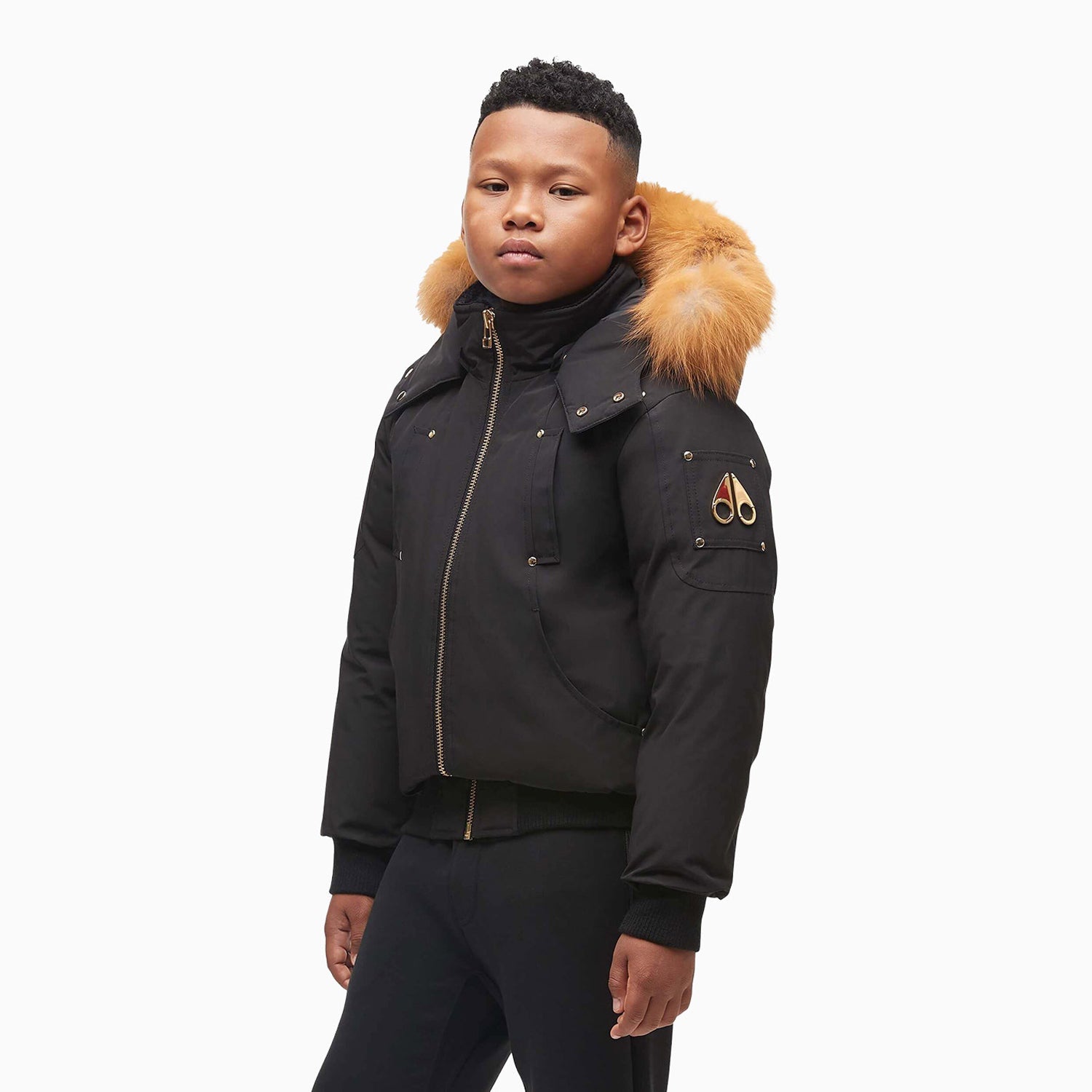 Moose Knuckles Gold Fur Bomber Jacket